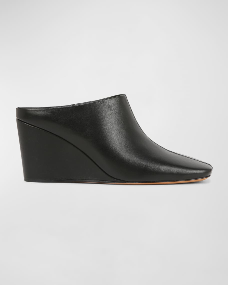 Vince Alana Leather Wedge Mules | Neiman Marcus
