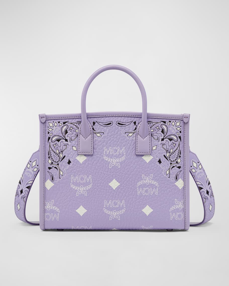 MCM Munchen Small Visetos Monogram Tote Bag | Neiman Marcus