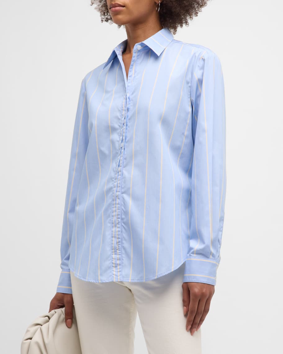 Finley Alexa Striped Button-Down Cotton Shirt | Neiman Marcus