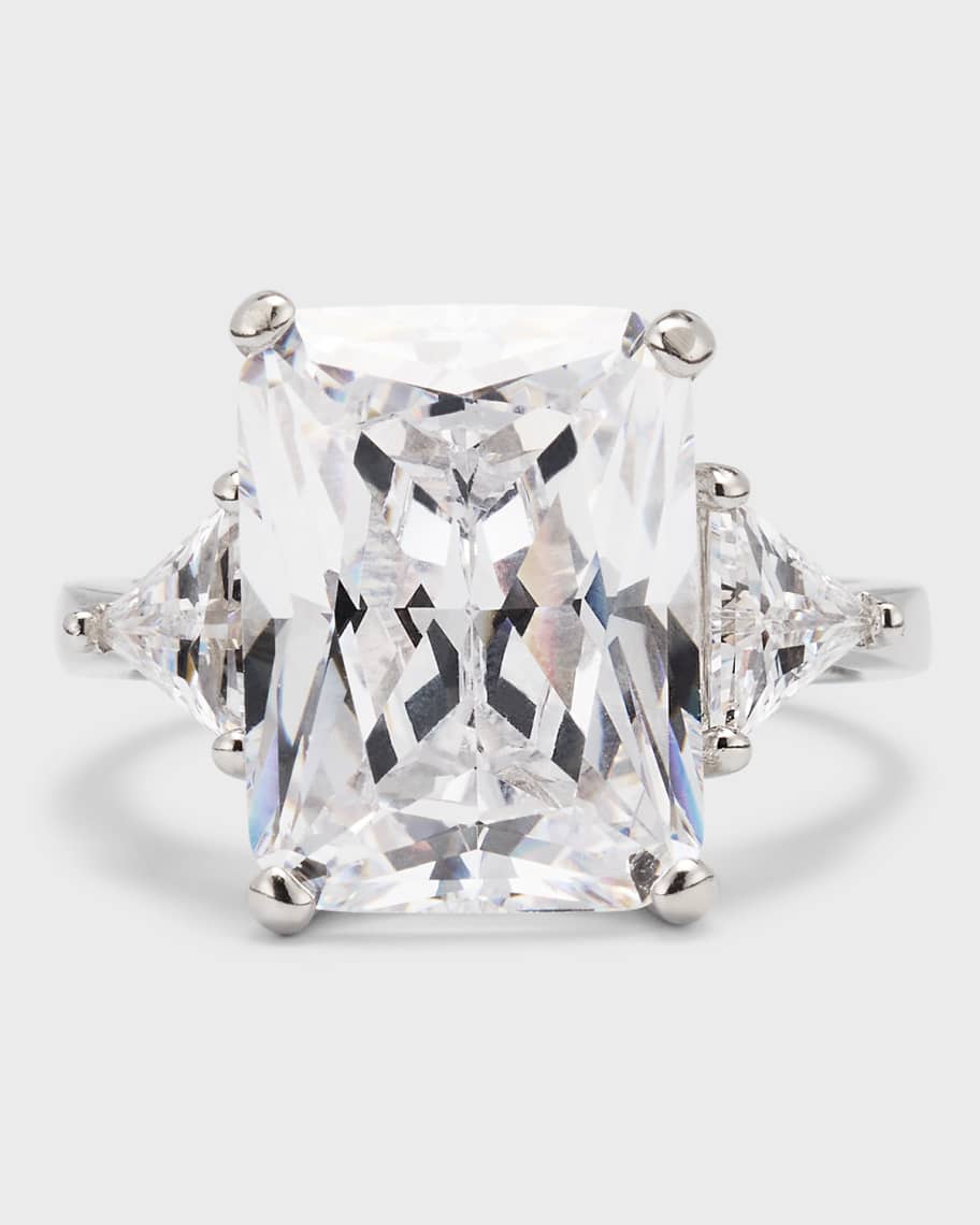 Golconda by Kenneth Jay Lane Emerald-Cut Cubic Zirconia with Trillion ...