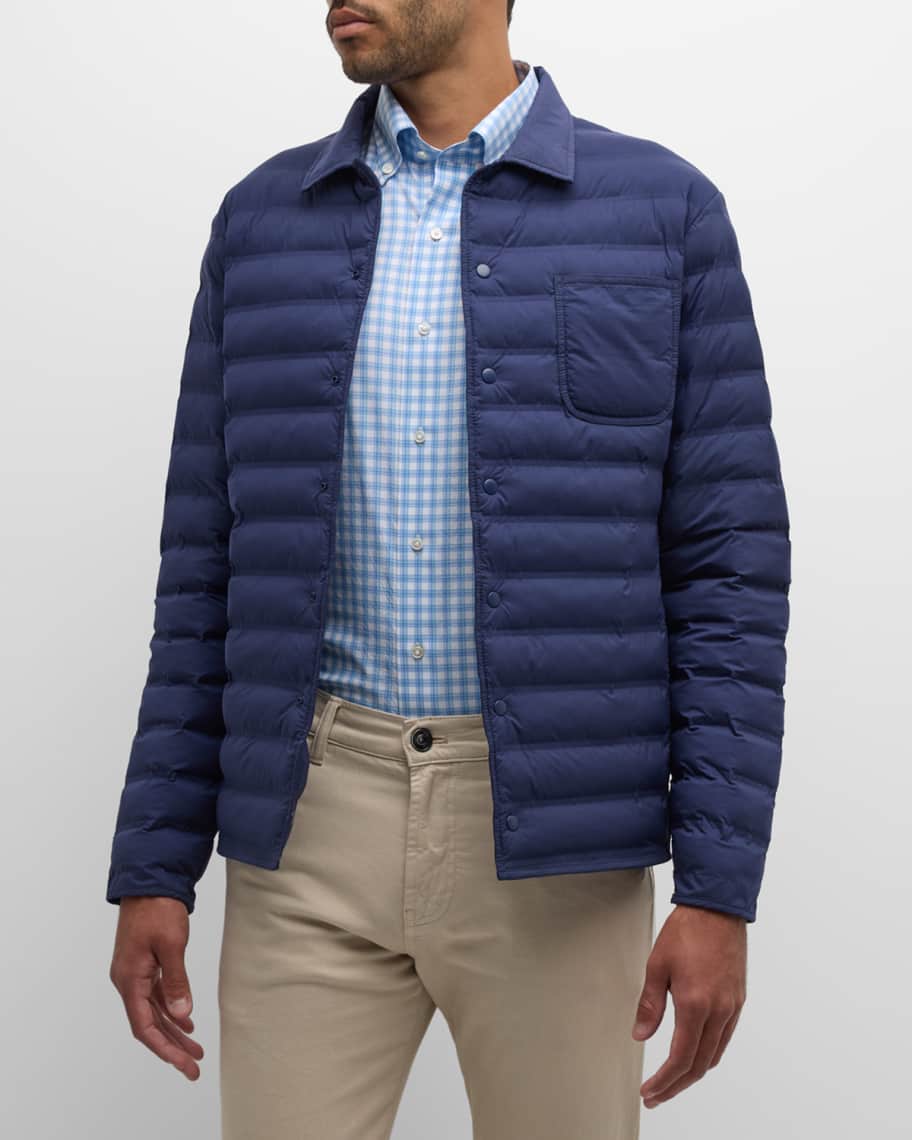 Peter Millar Men's Apex Snap Quilted Jacket | Neiman Marcus