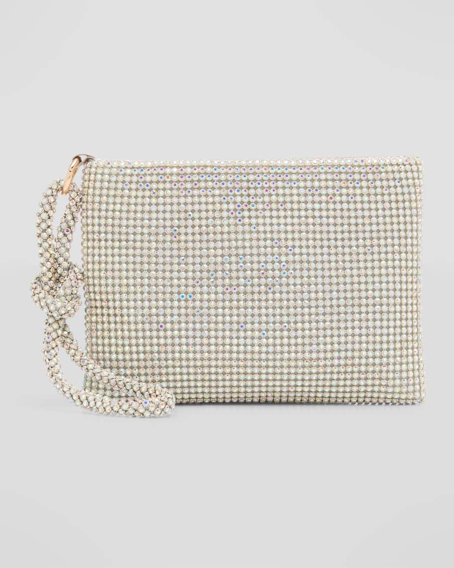Whiting & Davis Poppy Knotted Crystal Wristlet | Neiman Marcus