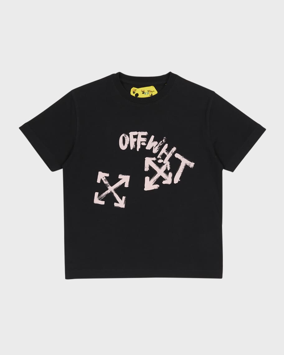 Off-White Girl's Logo-Print Paint Script Graphic T-Shirt, Size 4-12 ...