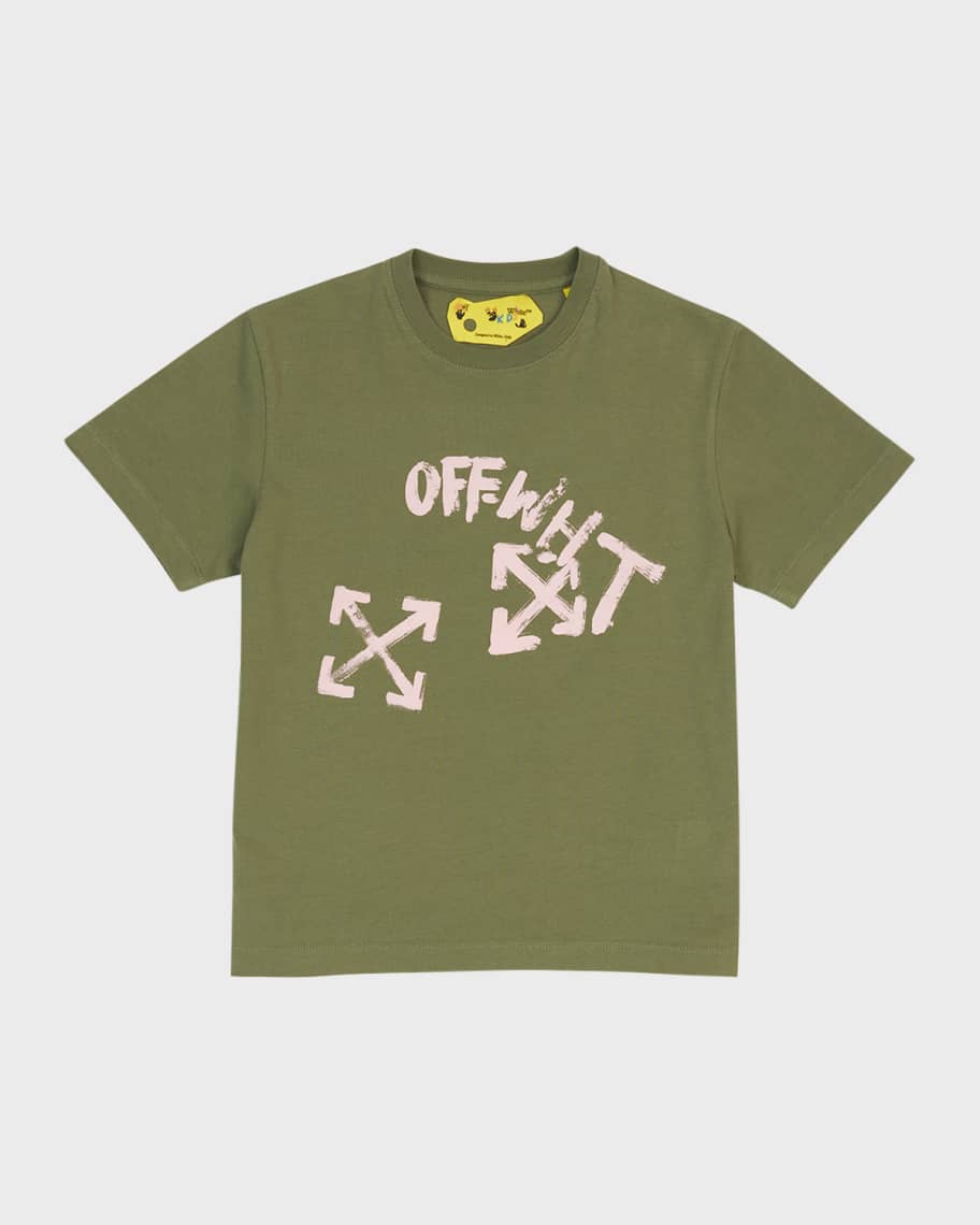 Off-White Girl's Logo-Print Paint Script Graphic T-Shirt, Size 4-12 ...