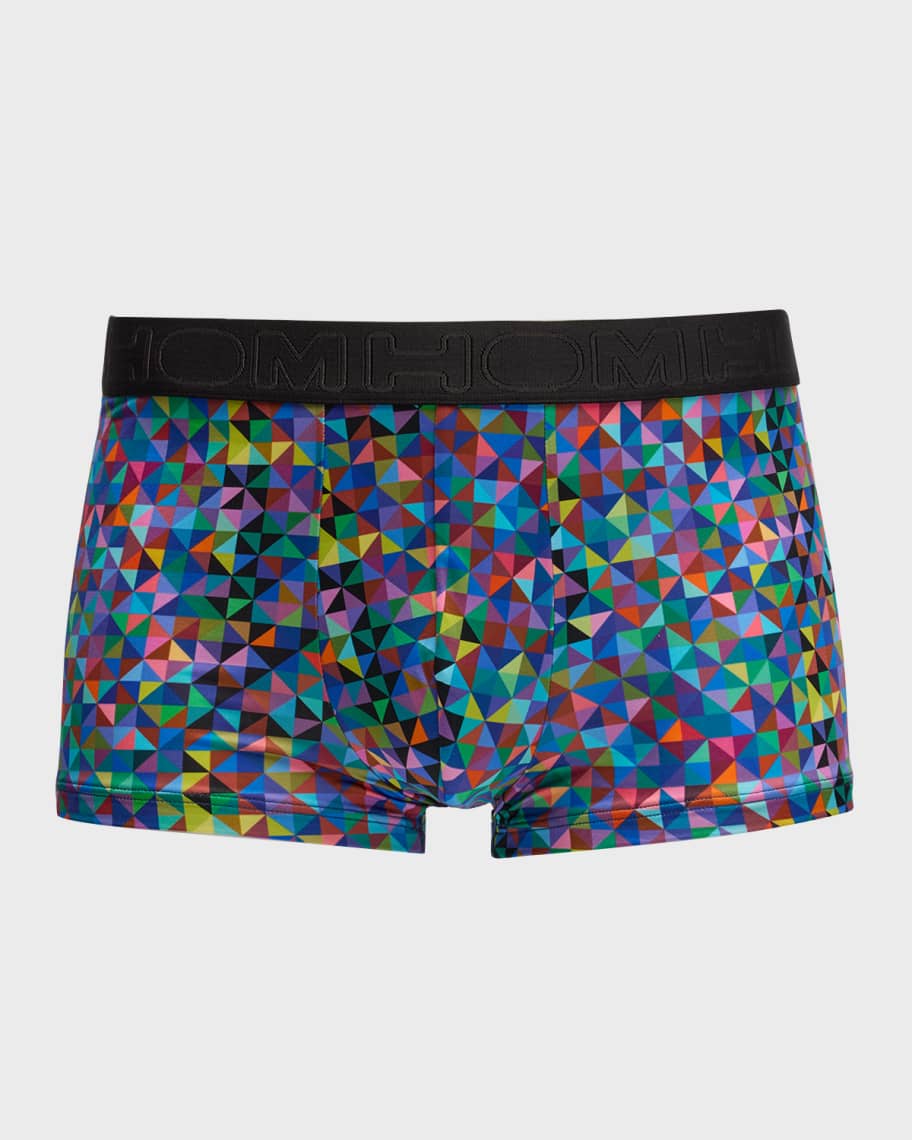 HOM Men's Sergio Geometric-Print Trunks | Neiman Marcus