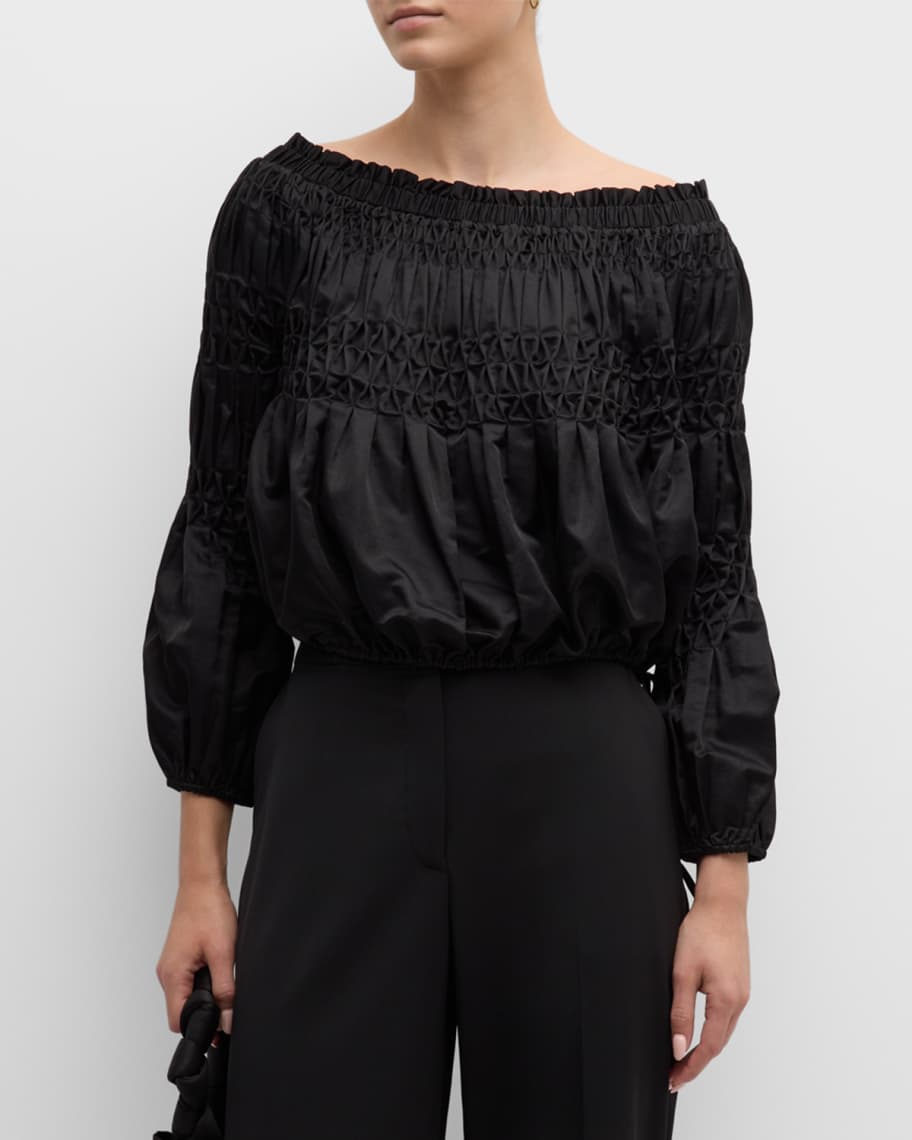 Merlette Abbot Smocked Off-Shoulder Top | Neiman Marcus