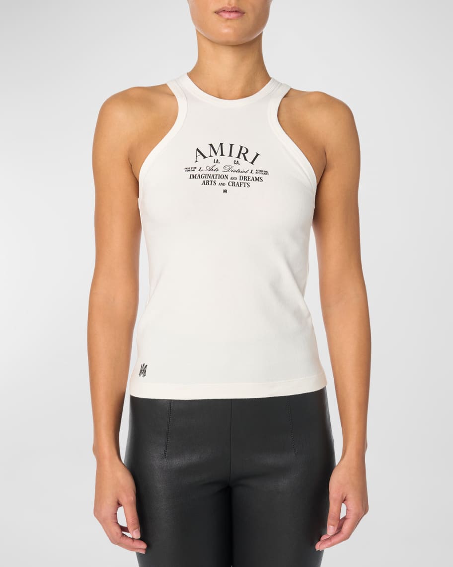 Amiri Logo Arts District Print Racerback Tank Top | Neiman Marcus