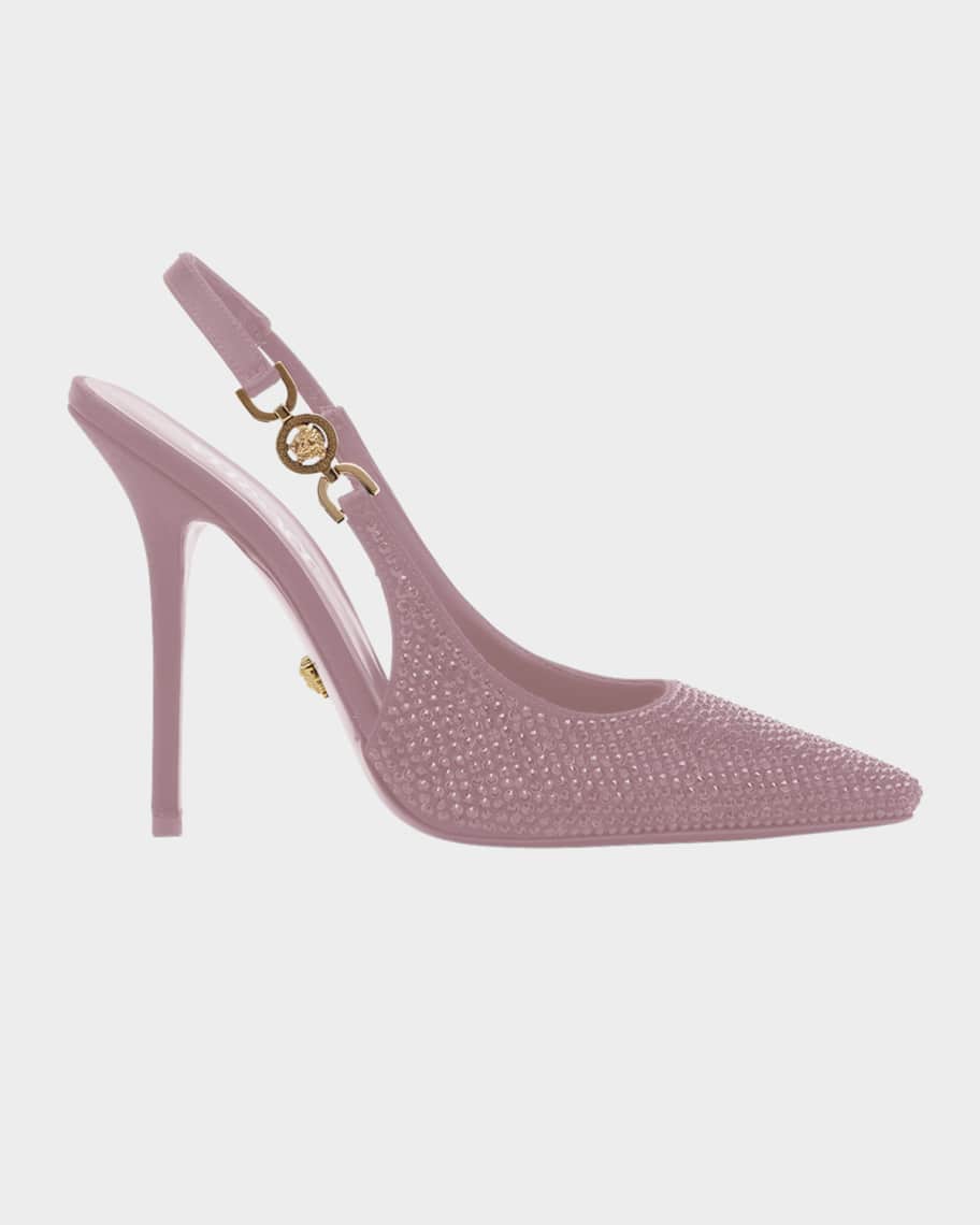 Versace Crystal Stiletto Slingback Pumps | Neiman Marcus