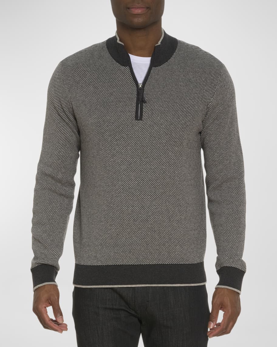 Robert Graham Men's Calabria Cashmere-Cotton Knit Quarter-Zip Sweater ...