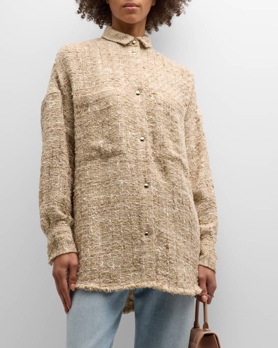 Iro Timera Tweed Patch Pocket Shirt | Neiman Marcus