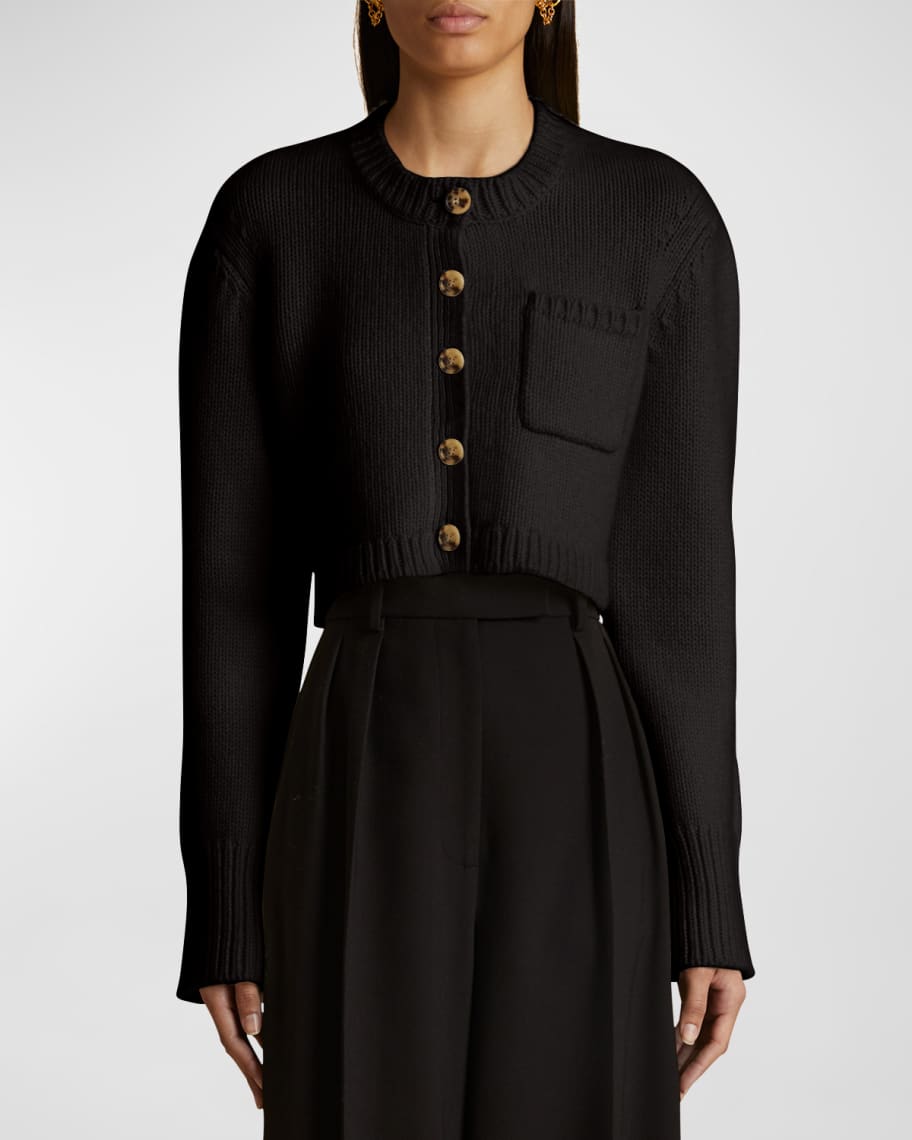 Khaite Lavan Crop Cashmere Cardigan | Neiman Marcus