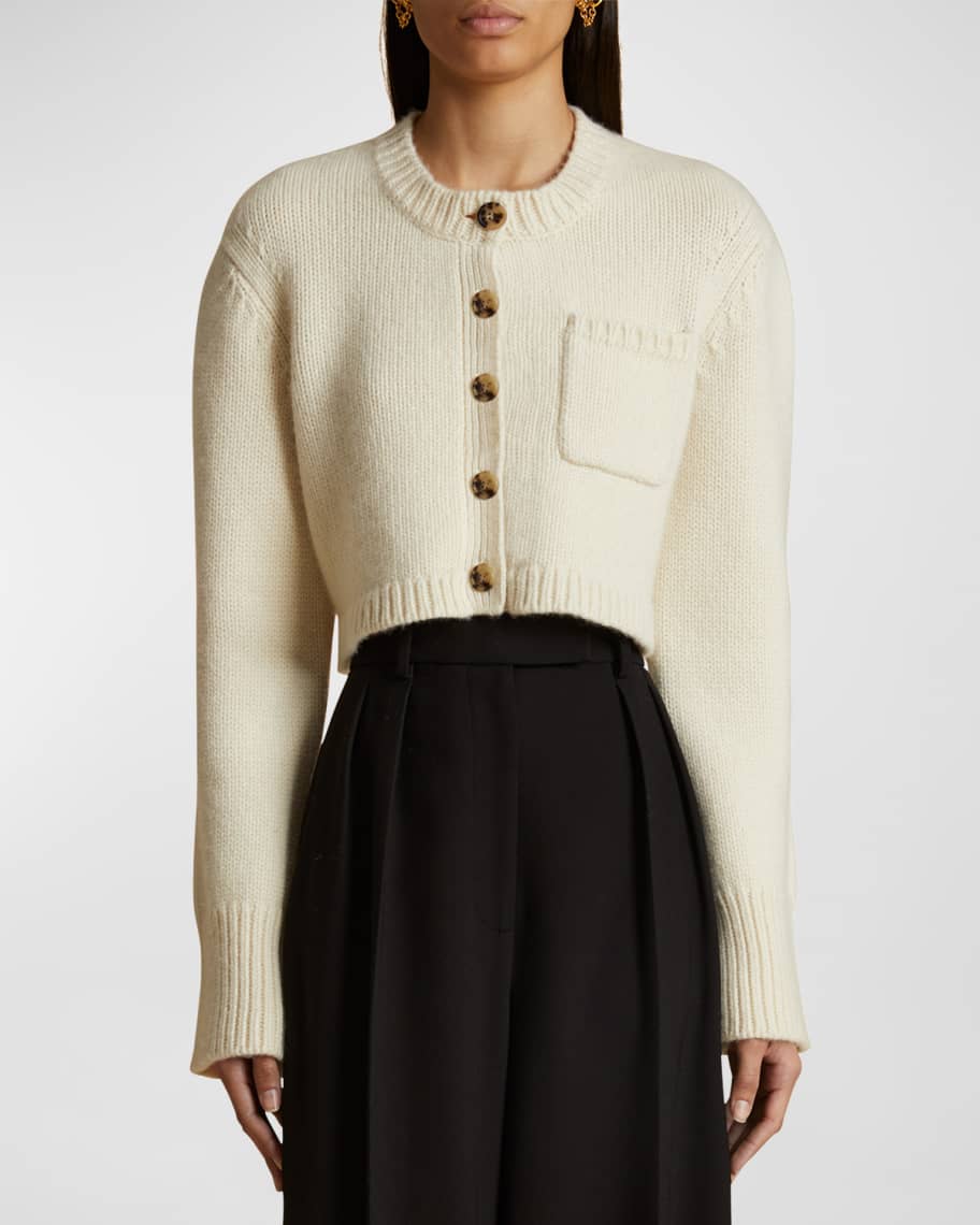 Khaite Lavan Crop Cashmere Cardigan | Neiman Marcus