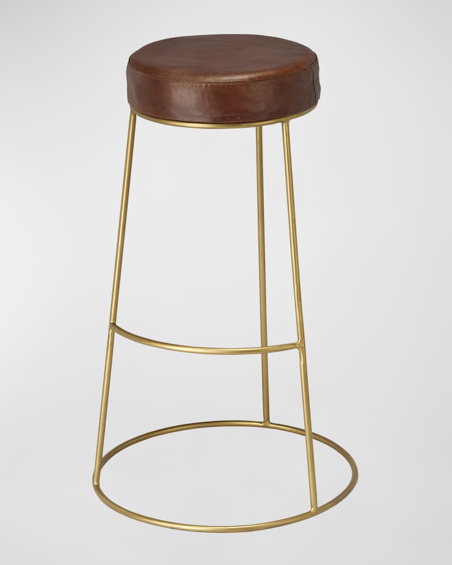 Jamie Young Henry Leather 30" Bar Stool | Neiman Marcus