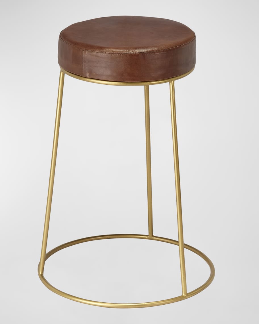 Jamie Young Henry Leather 24" Counter Stool | Neiman Marcus