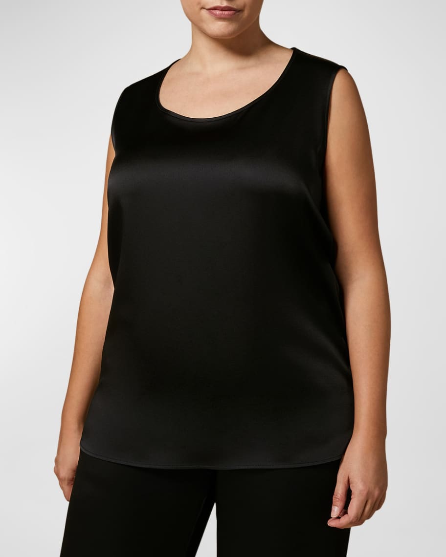 Marina Rinaldi Plus Size Bang Shiny Scoop-Neck Tank | Neiman Marcus