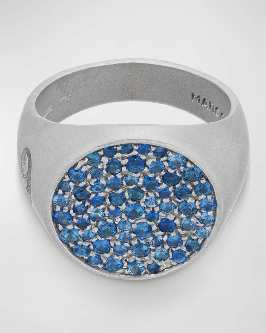 Marco Dal Maso Moneta Sovereign Blue Sapphire Pave Signet Ring | Neiman ...