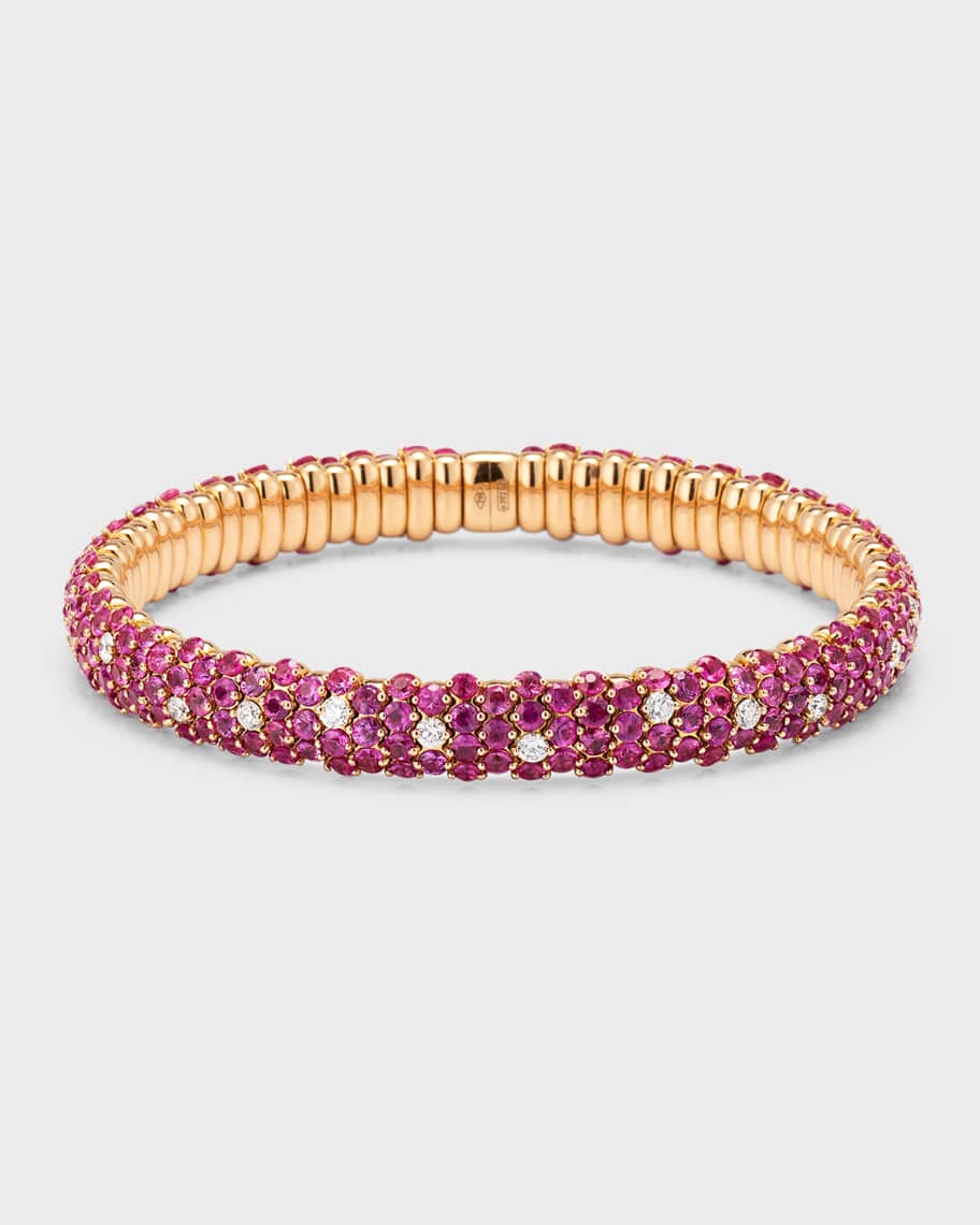 ZYDO 18k Rose Gold Pink Sapphire and Diamond Bracelet | Neiman Marcus