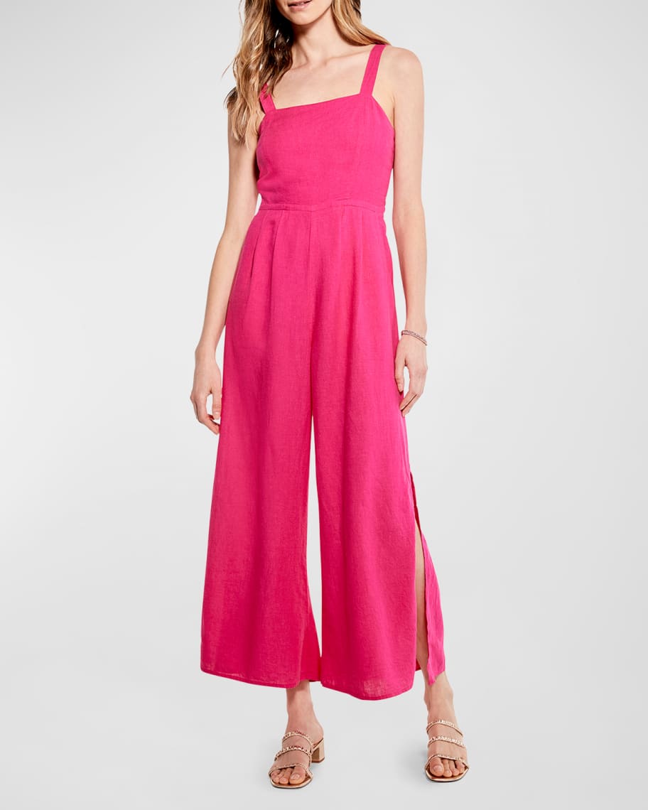 NIC+ZOE Rumba Park Wide-Leg Side-Slit Jumpsuit | Neiman Marcus