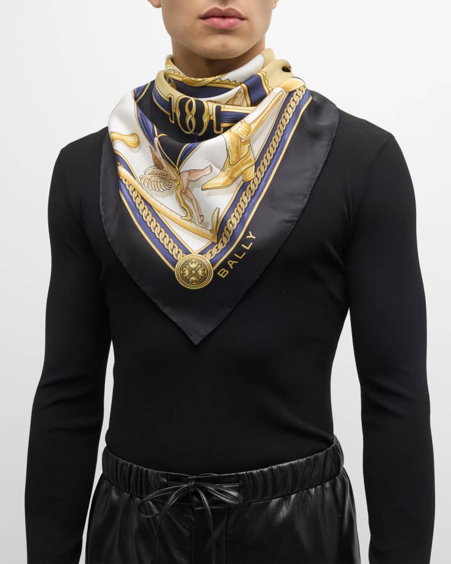 Bally Men's Printed Silk Scarf | Neiman Marcus