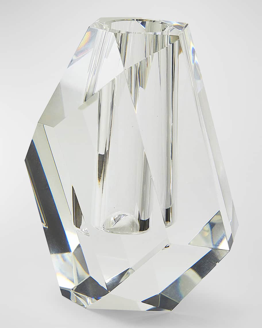 Tizo Clear Crystal Vase Multi Faceted Rock - Small | Neiman Marcus