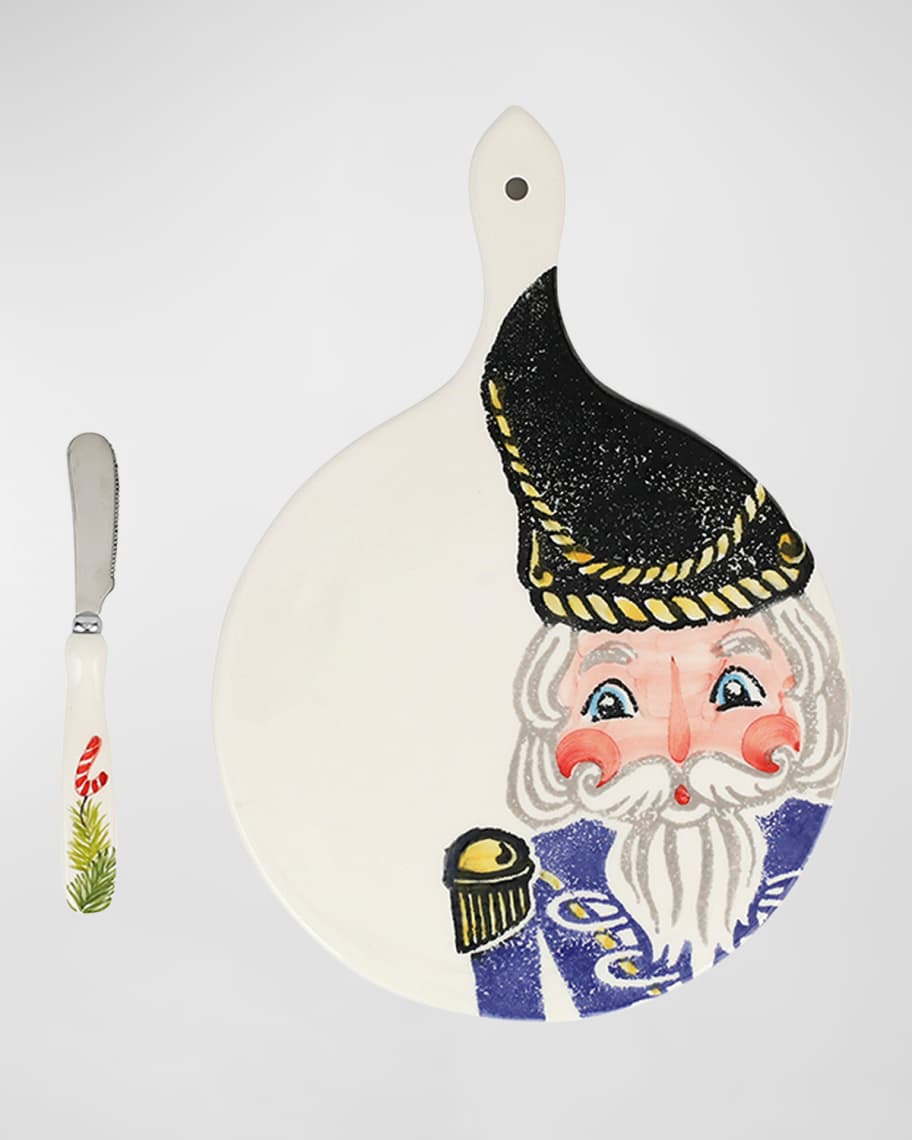 Vietri Nutcrackers Cheese Board with Spreader | Neiman Marcus