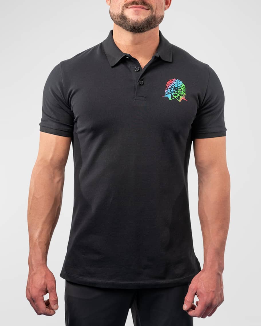 Maceoo Men's Polo Shirt with Multicolor Logo | Neiman Marcus