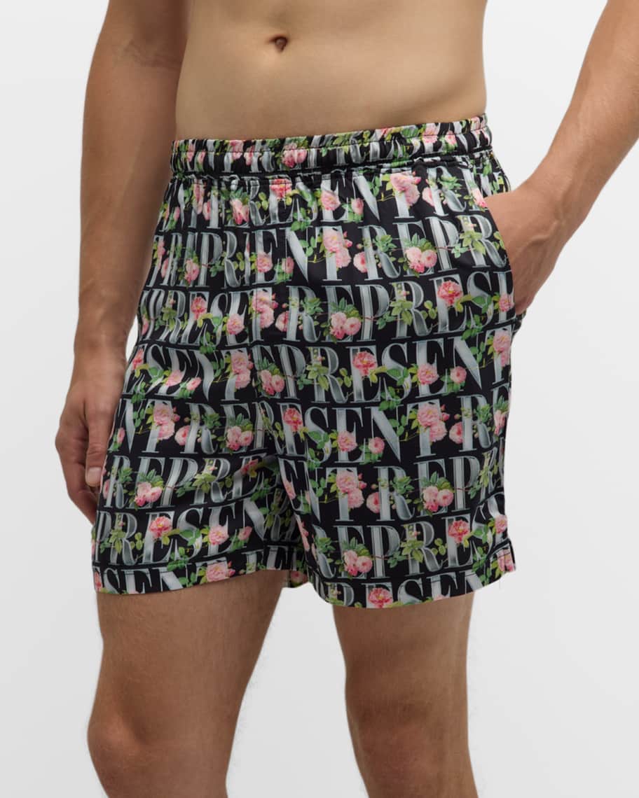 REPRESENT Men's Floral Logo Shorts | Neiman Marcus