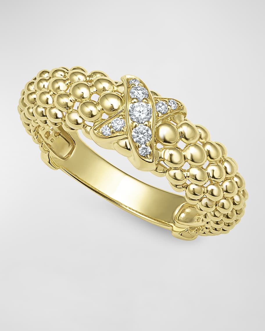 LAGOS 18K Embrace Diamond Pave X Ring, Size 7 | Neiman Marcus