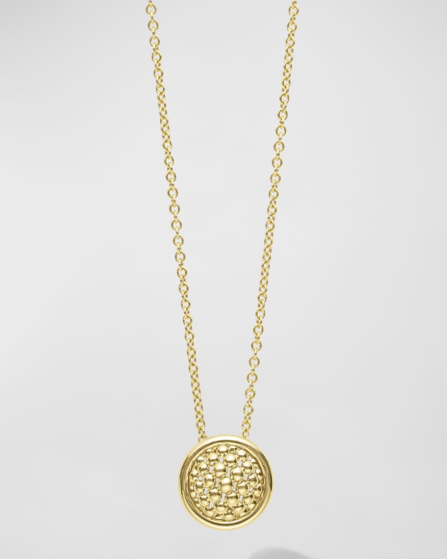 LAGOS 18K Meridian 15mm Circle Pendant Necklace, 16-18"L | Neiman Marcus