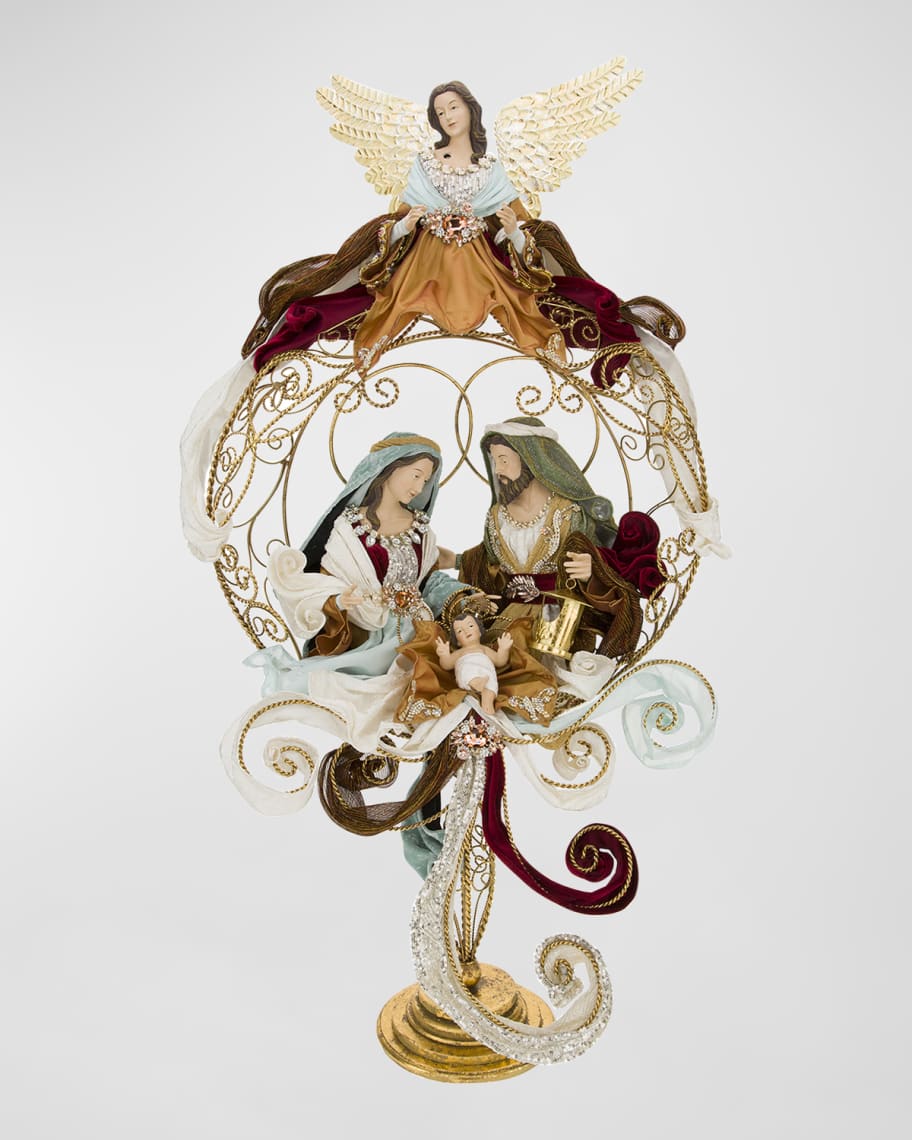 Mark Roberts Grand Angelic Pedestal Nativity | Neiman Marcus