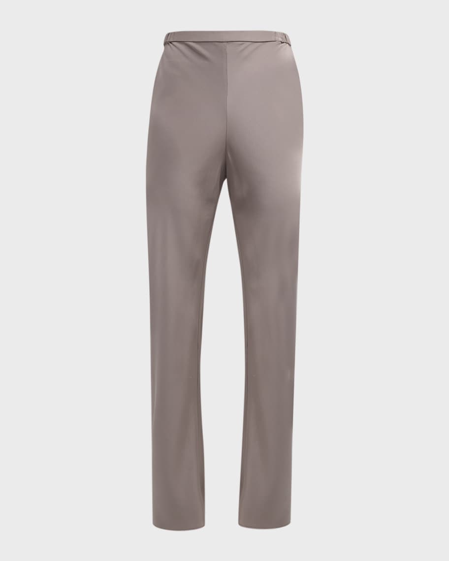TSE Cashmere High-Rise Straight-Leg Silk Pants | Neiman Marcus