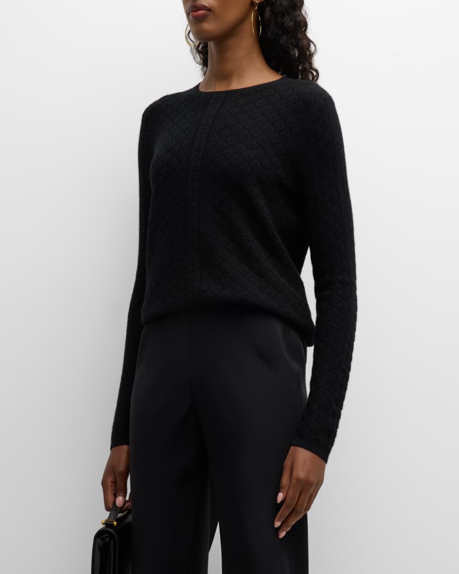 TSE Cashmere Cashmere Textured Crewneck Sweater | Neiman Marcus
