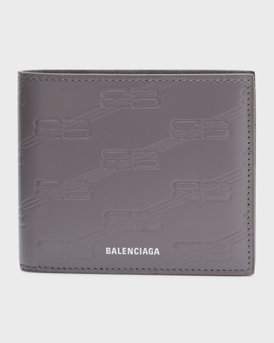 Balenciaga Men's BB Monogram Embossed Leather Billfold Wallet | Neiman ...