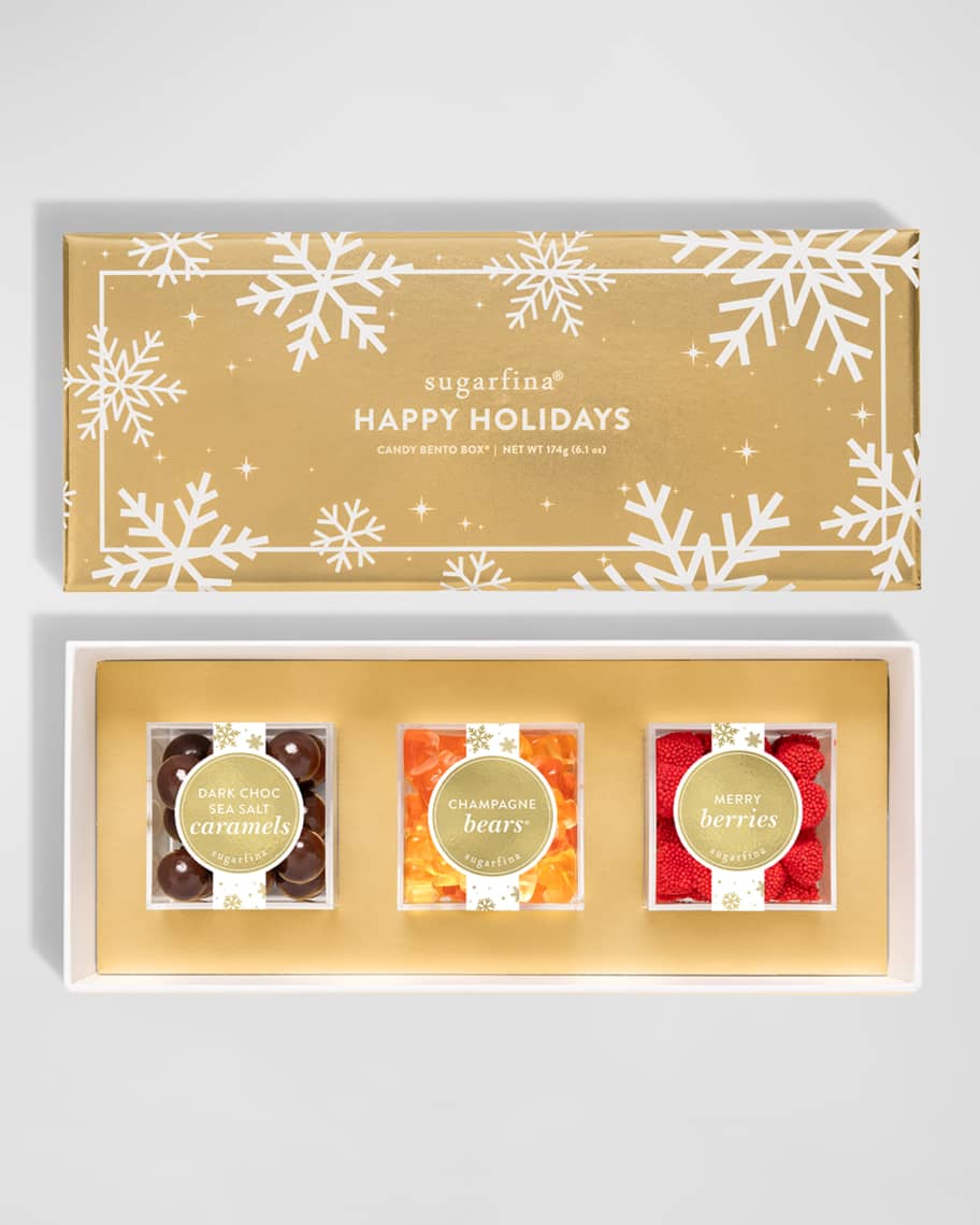 Sugarfina Happy Holidays 2023 3-Piece Candy Bento Box | Neiman Marcus