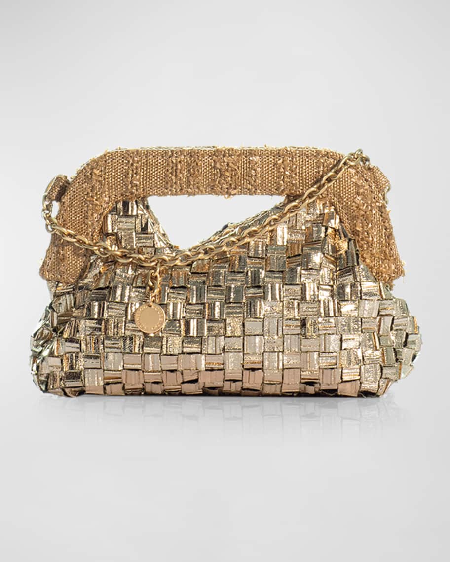 Kooreloo The Mini Mediterraneo Metallic Woven Clutch Bag | Neiman Marcus