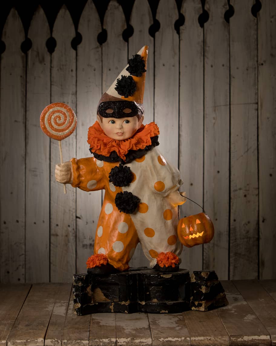 Bethany Lowe Halloween Masquerade Clown Boy Figure | Neiman Marcus