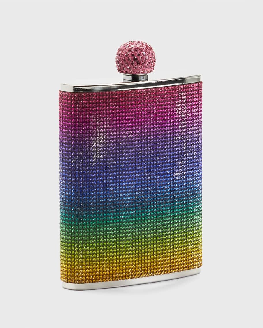 Brouk and Co The Rainbow Rhinestone Flask, 8 oz. | Neiman Marcus
