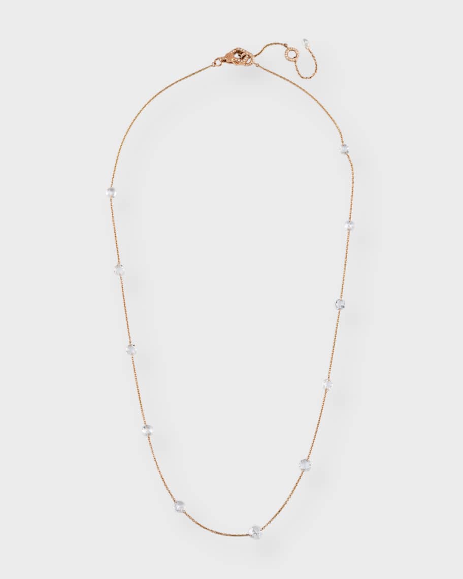 64 Facets Ethereal 18K Rose Gold Diamond Station Necklace, 18"L, 2 ...