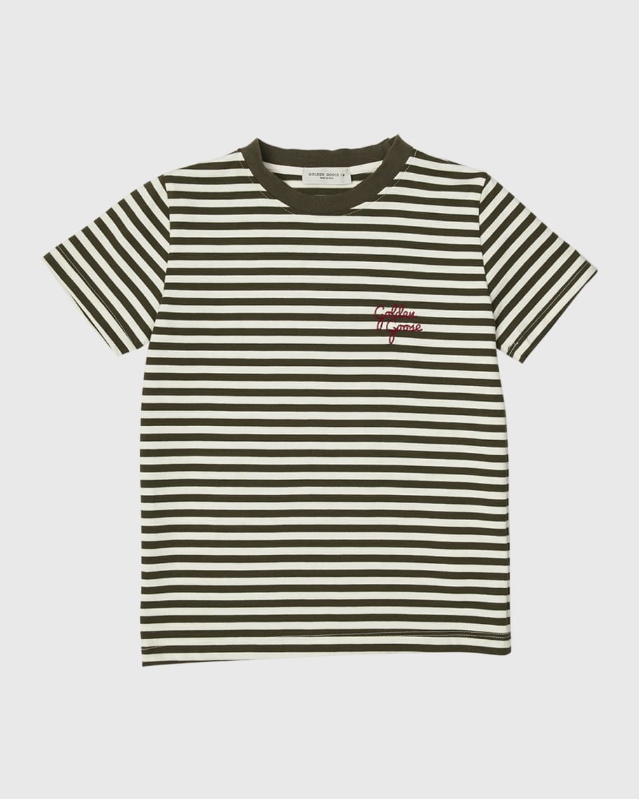 Golden Goose Boy's Logo-Print Striped Jersey T-Shirt, Size 4-10 ...