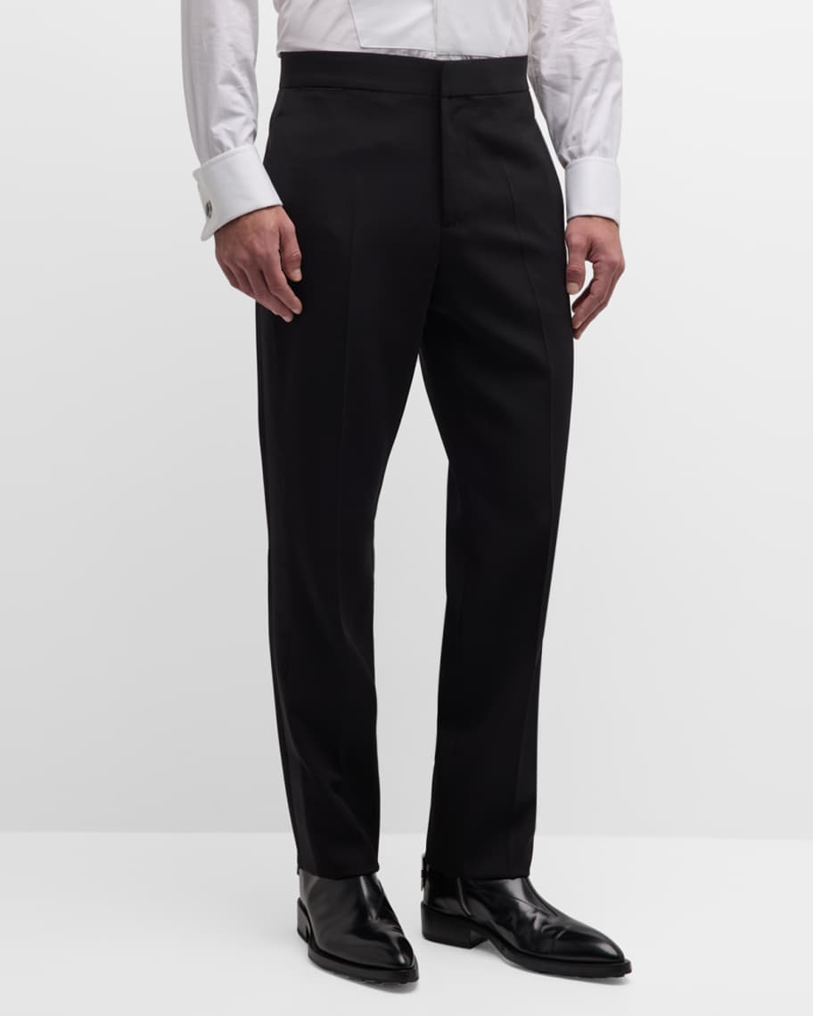 Versace Men's Basic Wool Tuxedo Pants | Neiman Marcus