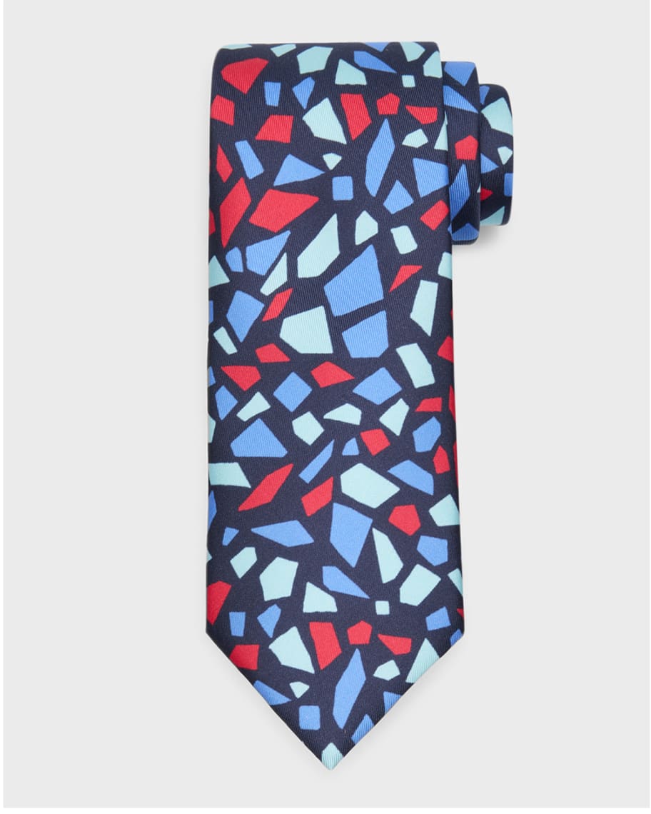 Charvet Men's Geometric-Print Silk Tie | Neiman Marcus