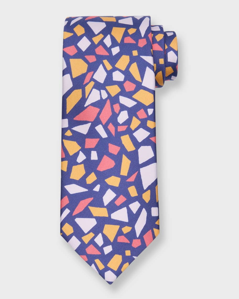 Charvet Men's Geometric-Print Silk Tie | Neiman Marcus