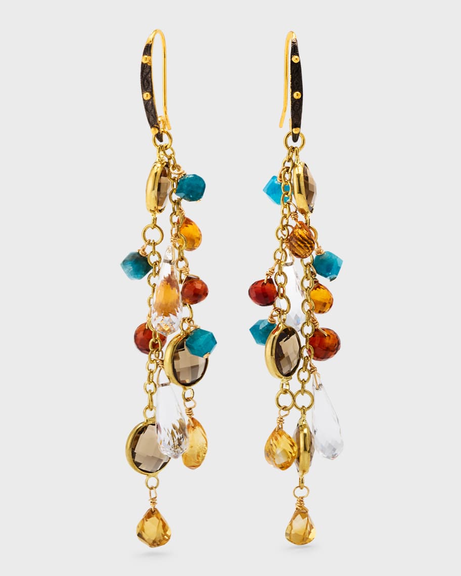Devon Leigh Multi-Gemstone Cascading Earrings | Neiman Marcus