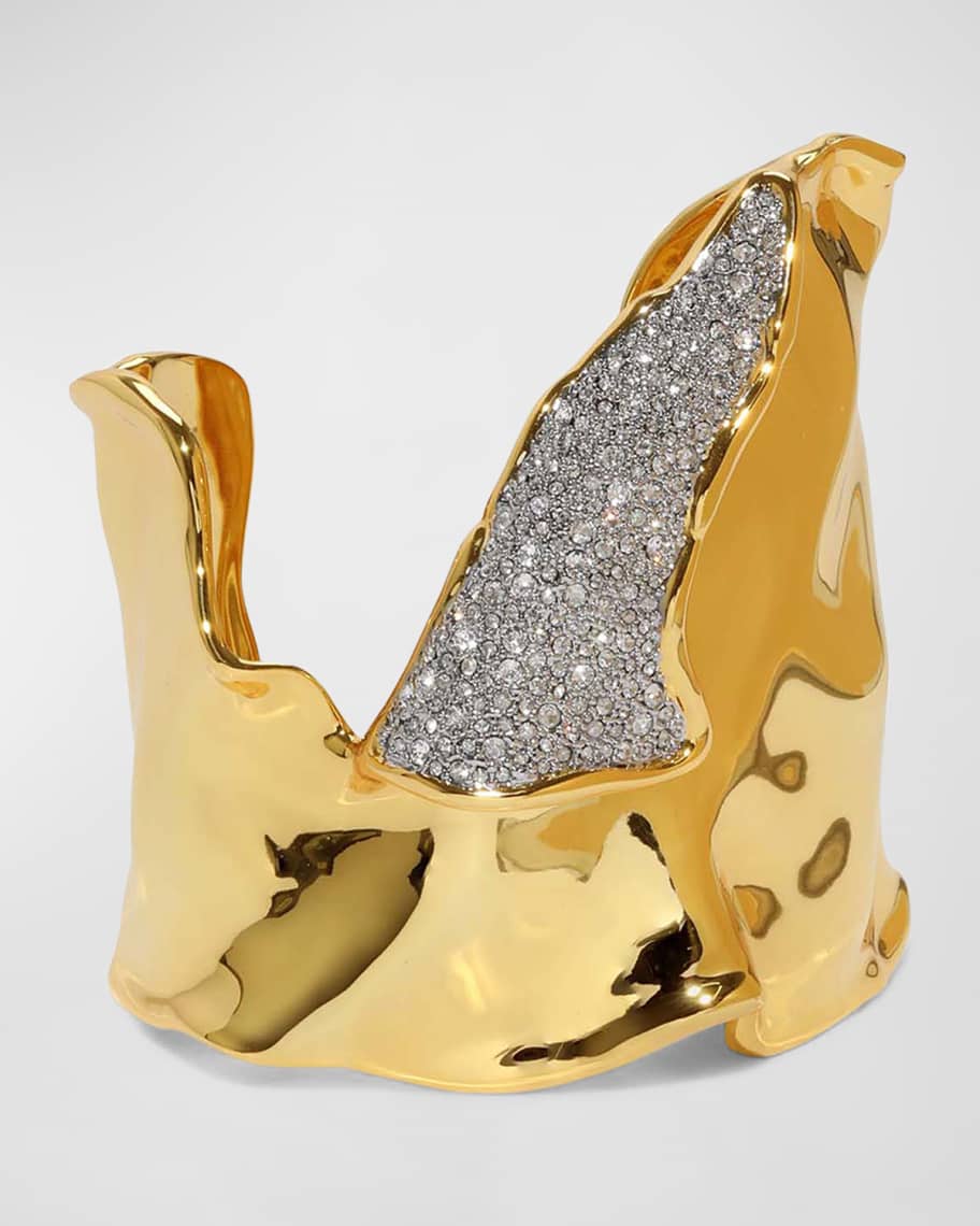 Alexis Bittar Solanales Crystal Folded Cuff Bracelet | Neiman Marcus