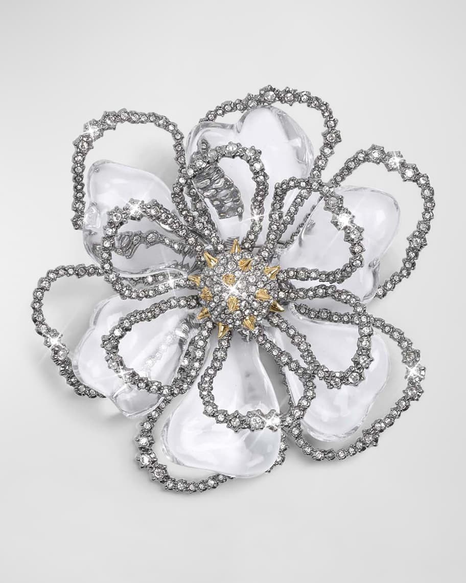 Alexis Bittar Punk Royale Crystal Lucite Flower Pin | Neiman Marcus