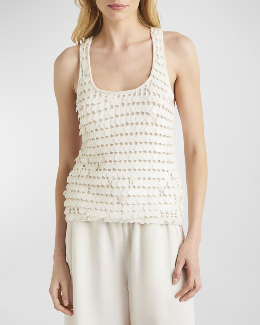 Splendid Esme Paillette Open-Stitch Tank Top | Neiman Marcus