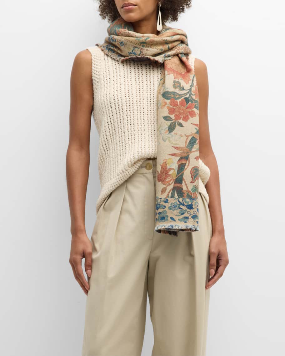 Pierre-Louis Mascia Multi-Print Wool Scarf | Neiman Marcus
