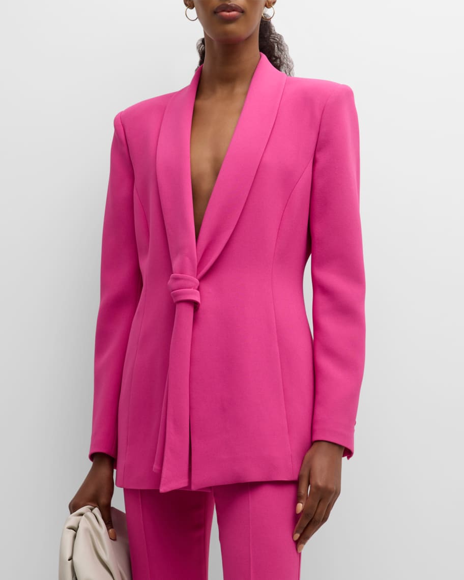 Emporio Armani Knot-Front Crepe Cady Jacket | Neiman Marcus