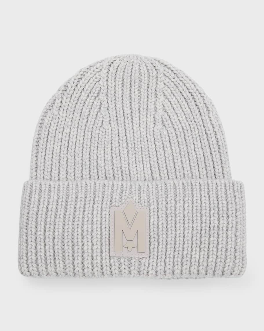 Mackage Men's M-Logo Patch Beanie Hat | Neiman Marcus