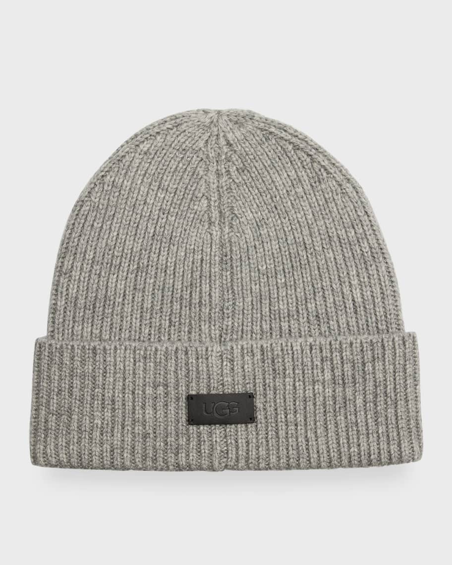 UGG Men's Wide Cuff Ribbed Beanie Hat | Neiman Marcus